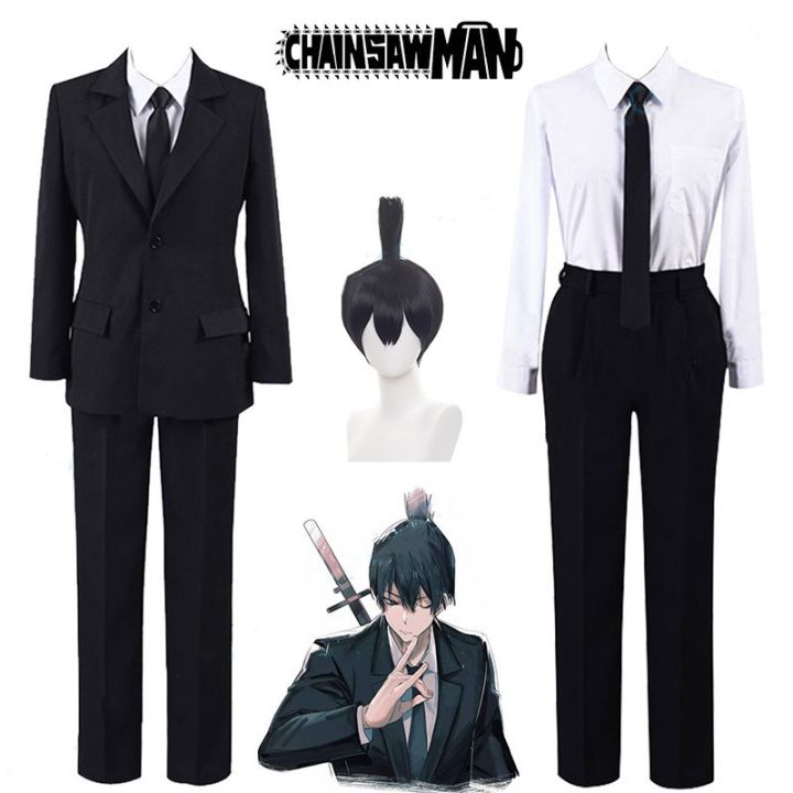 Anime Chainsaw Man Season 2 Hayakawa Aki Cosplay Costumes Wigs Black ...