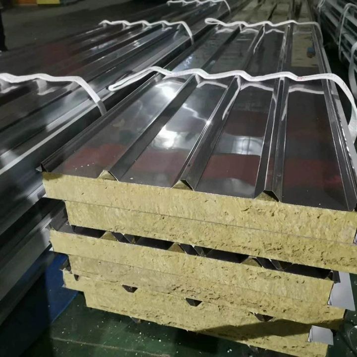 Machine-made rock wool corrugated board stainless steel foam sandwich ...