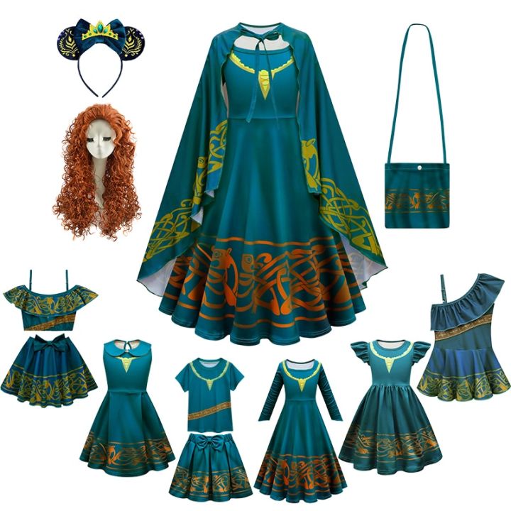 Halloween Brave Girls Merida Princess Dress for 2-10 Age Christmas ...