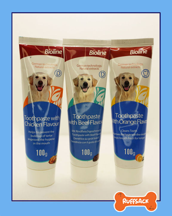 Bioline Flavored Toothpaste | Beef, Chicken, Orange | 100g | Lazada PH