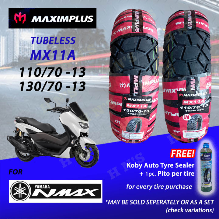 Maximplus Tubeless Tires for Yamaha NMAX ( 110/70-13, 130/70-13, 1set ...