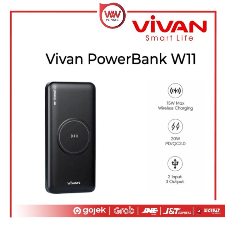 Vivan VPB-W11 Power Bank Wireless 10000mAh Fast Charging 20W - Black ...