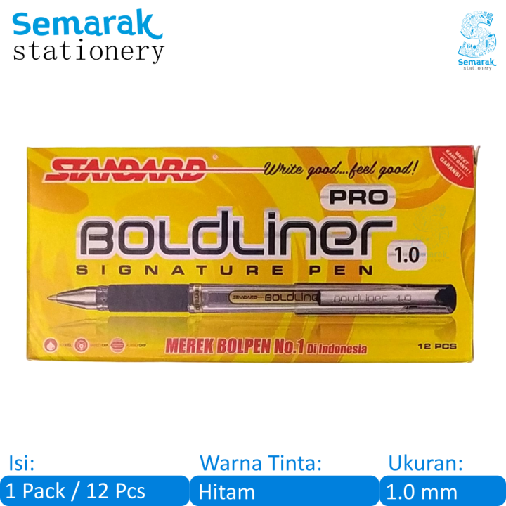 Standard Boldliner Pro Signature Pen Pulpen Gel Tanda Tangan Tebal 1.0 ...