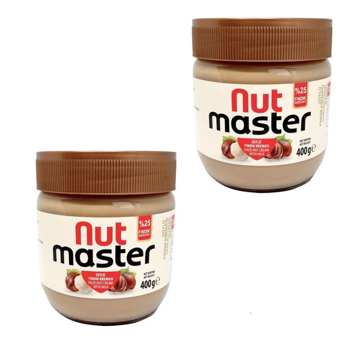 (Bundle of 2) Nut Master Hazelnut Cream with Milk 400g (25% Hazelnut ...