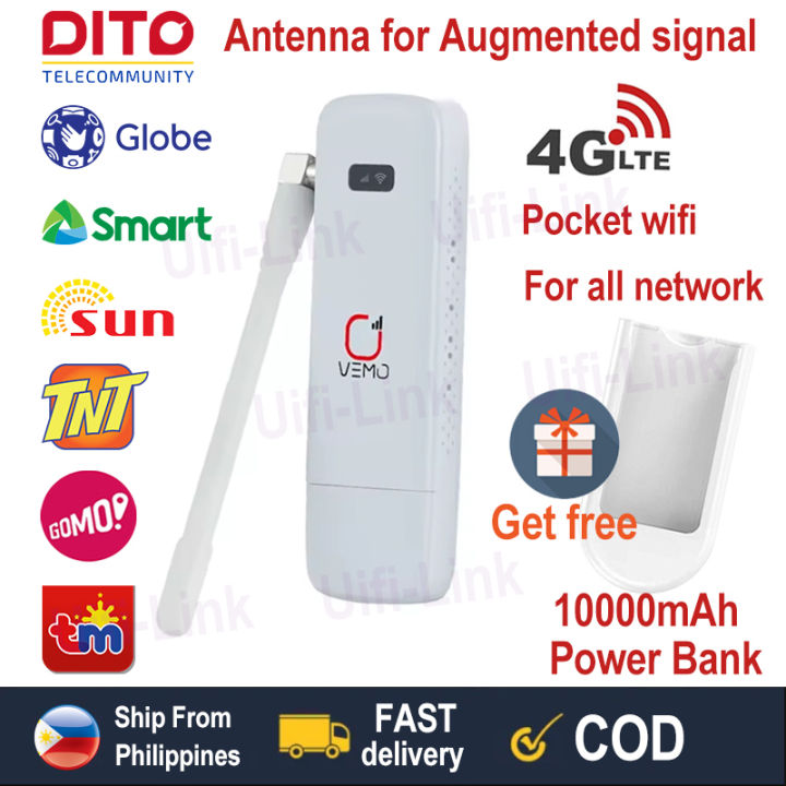 Pocket WiFi 4G LTE Openline for all Network Vemo Portable WiFi with Antenna Signal Enhancement ...