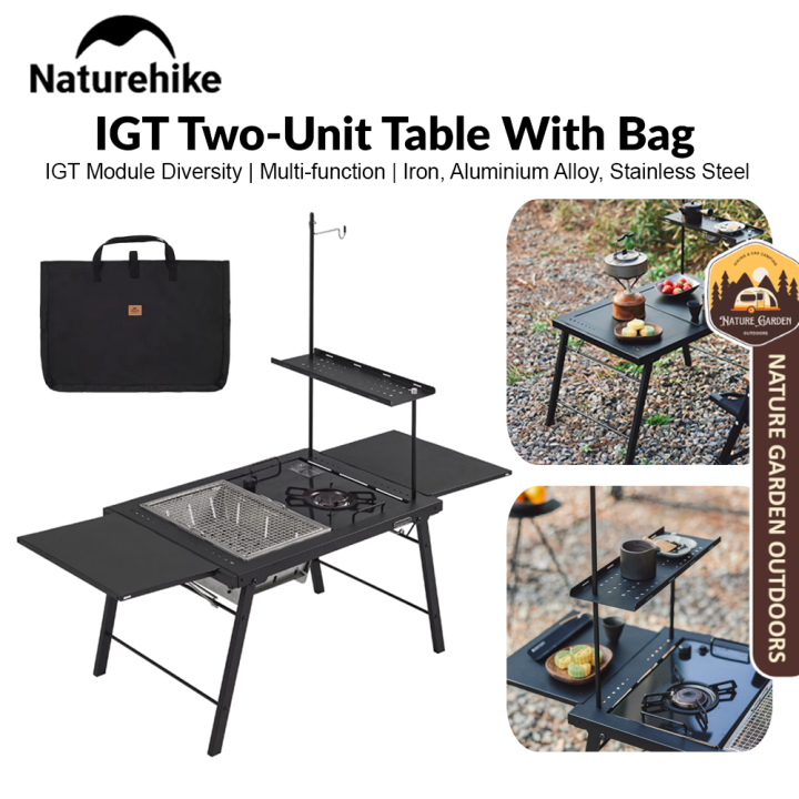 Naturehike IGT Two-Unit Table With Bag Modular Combinations Portable Collapsible Folding Square ...