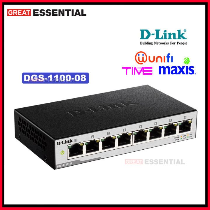 D-LINK DGS-1100-05 / DGS-1100-08 8-Port 8-Port Gigabit Smart Managed ...