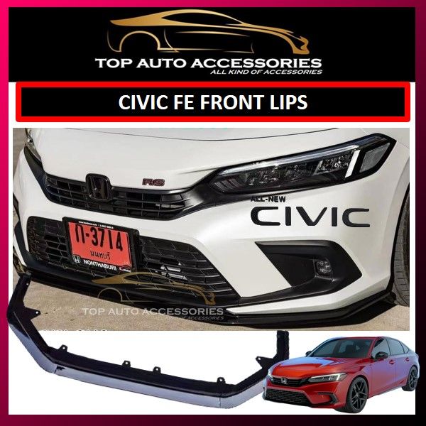 HONDA CIVIC FE 2022 FRONT LIPS / FRONT BODYKIT / FRONT LIPS DISFFUSOR ...