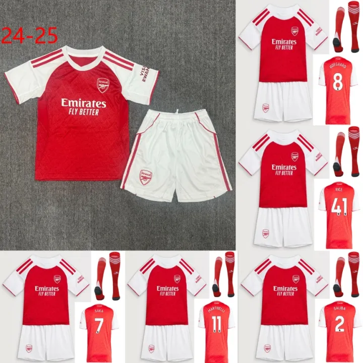 25/26 Arsenal Home Kids Soccer Jersey With Socks, Saka Star Printed ...