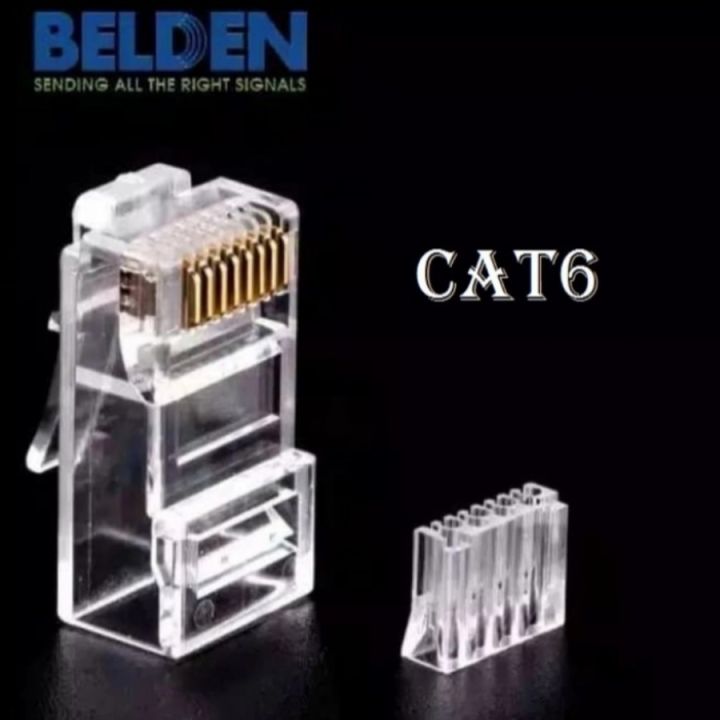 Connector modular plug rj45 belden cat 6 6e utp 50pcs straight ap700008 ...