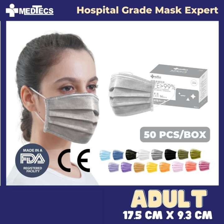 Grey Color Medical Grade Facemask 50pcs Non-China Made in Philippines ...
