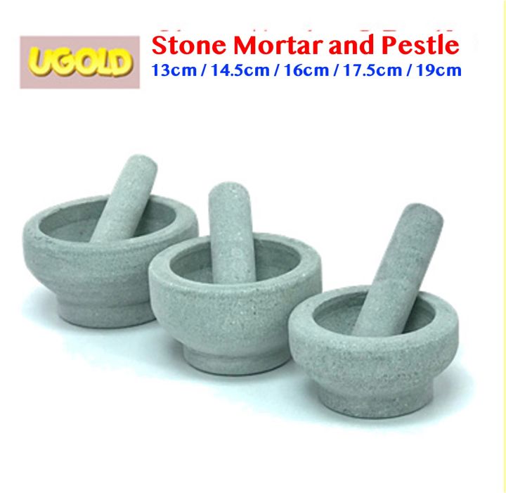 Granite Stone Mortar And Pestle Set 13cm / 14.5cm / 16cm / 17.5cm ...