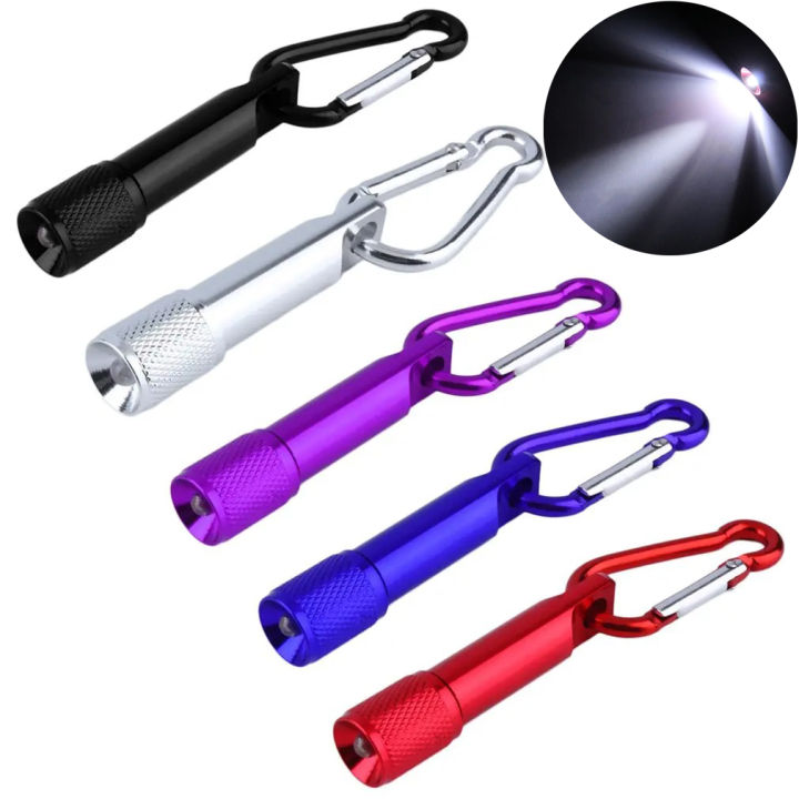 Mini Flashilight torch Carabiner Keychain Hook Lamp Portable LED Mini ...