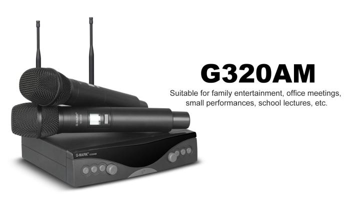 G-MARK G320AM Wireless Microphone System Professional UHF Automatic ...