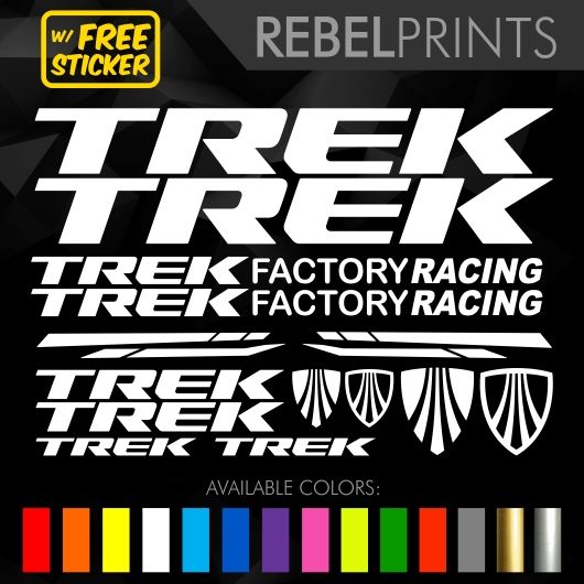 TREK Factory Racing Bike Sticker Decal Vinyl for Mountain Bike and Road ...