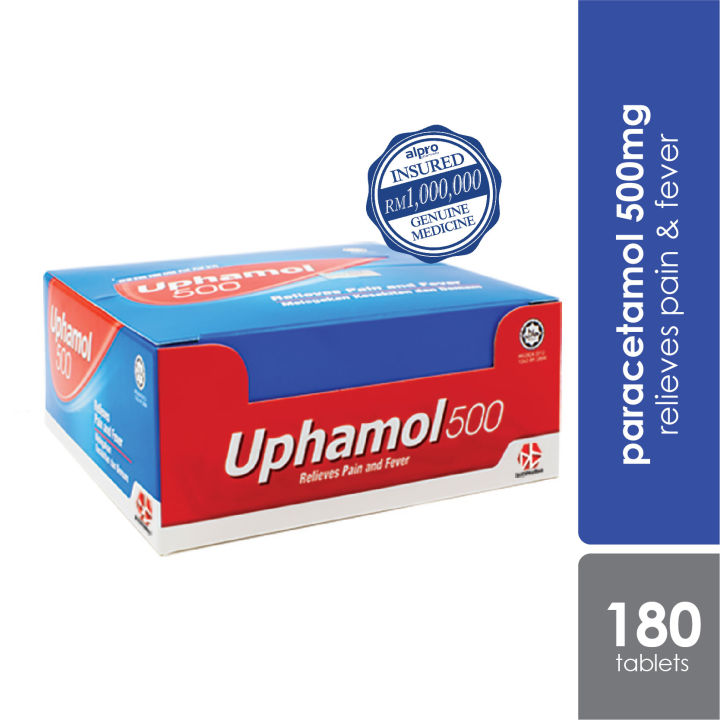 Uphamol 500 180/box (paracetamol 500mg relieves pain & fever) | cold ...
