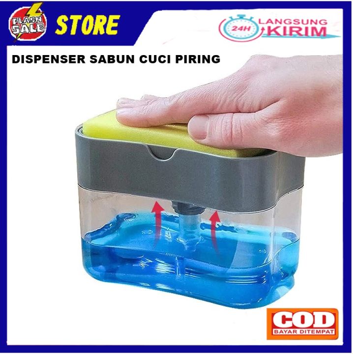 Dispenser Sabun Cuci Piring Busa Sponge Soap Pump Sponge Caddy | Lazada ...