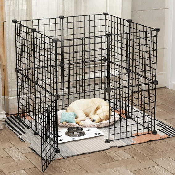 DIY Pet Cage Panel Fence Cats Dogs Rabbit Iron Metal Grid Cage Storage ...
