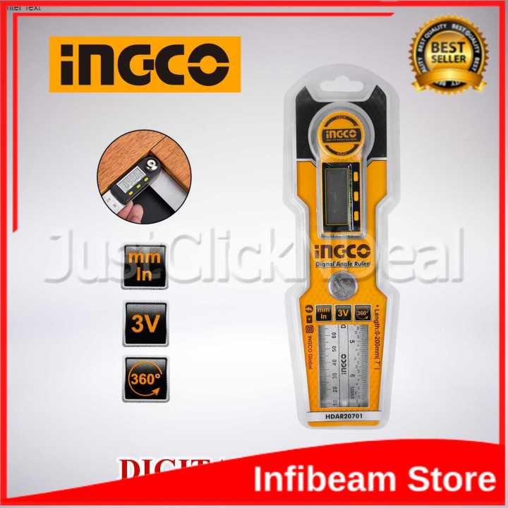 Ingco Digital Angle Ruler Penggaris Sudut Digital Waterpas Waterpass Digital Level Angle Ruler