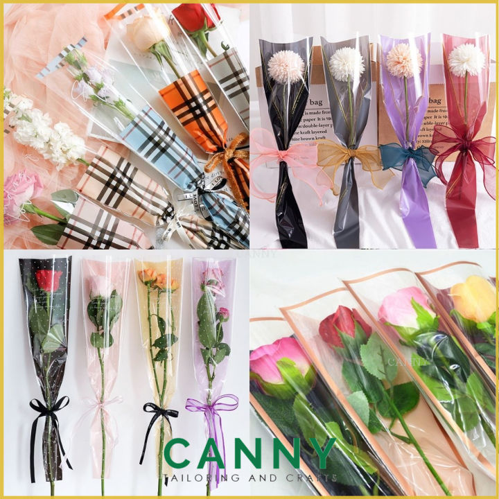 (50pcs) Transparent Single Flower Plastic Love Dot / Checkers Triangle ...