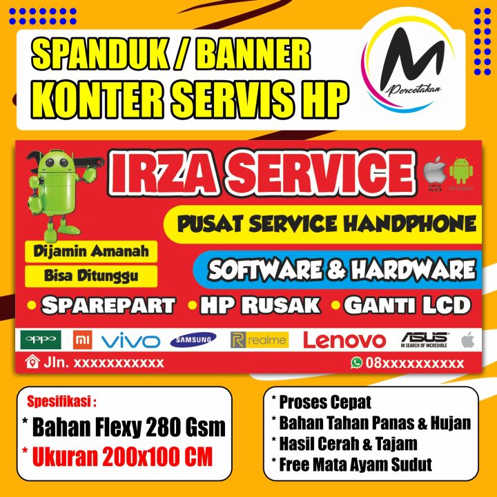 Banner Konter Servis Hp Spanduk Outdoor - Ukuran 2 x 1 Meter | Lazada ...