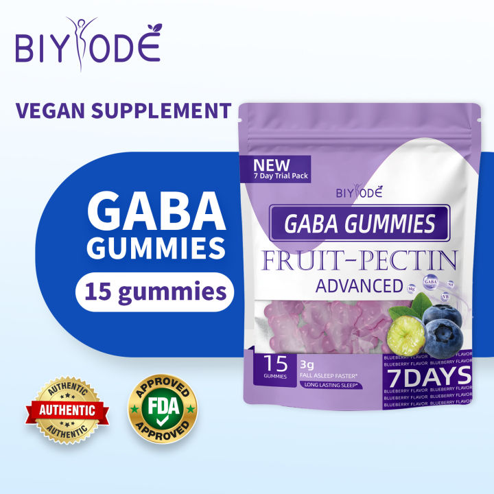 BIYODE GABA Sleep Gummies (15 Pcs) – Fall Asleep Faster, Deeper Sleep ...
