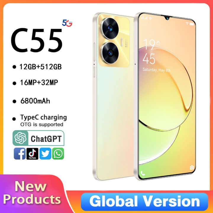 realmi C55 5Gสมาร์ทโฟนมือถือหน้าจอใหญ่7.5นิ้วRAM12GB + ROM512GB โทรศัพท์มือถือความจุขนาดใหญ่ ...
