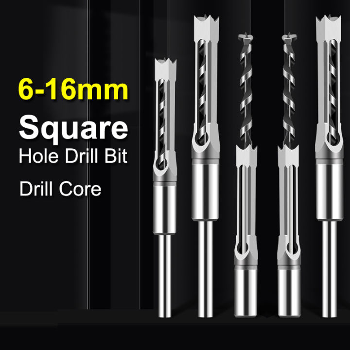 Square Hole Drill Bits Set HSS Twist Drill Core 6-16mm Woodworking ...