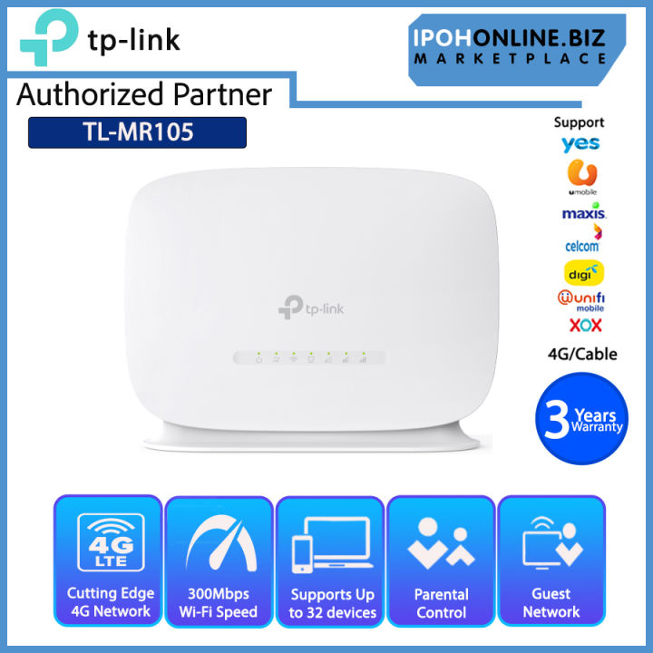 TP-LINK TL-MR105 300Mbps Wi-FI 4G LTE Router - Maxis Digi Celcom ...