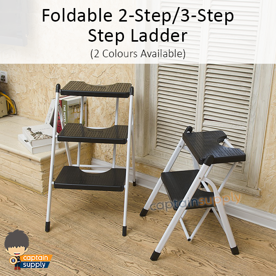 (SG Seller) ★ Foldable 2-Step / 3-Step Step Ladder ★ Stool Chair Space ...