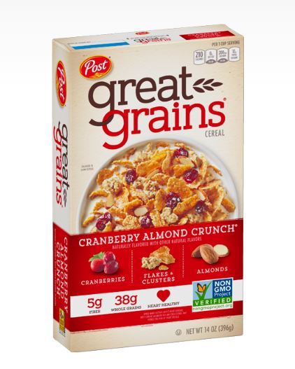 Post Great Grains® CRANBERRY ALMOND CRUNCH® CEREAL 396g | Lazada PH