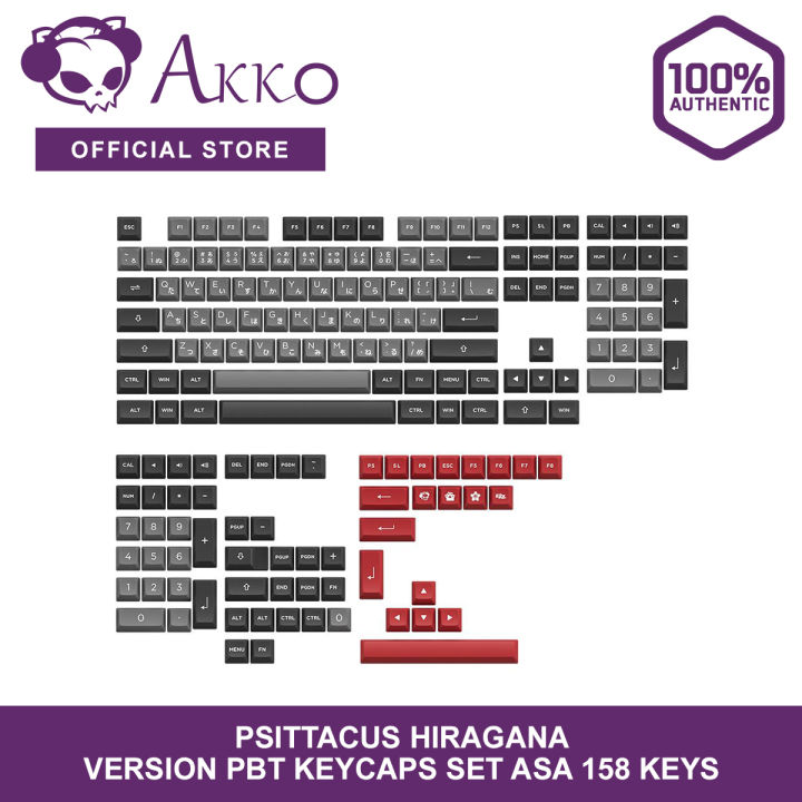 Akko Psittacus Hiragana Version PBT Keycaps Set ASA 158 Keys | Lazada PH