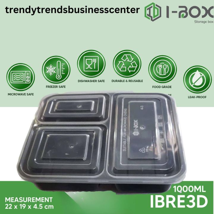 [10 PCS] IBOX RE 2D/ 3D/ DIVISION WITH LID BLACK RECTANGULAR SERIES ...