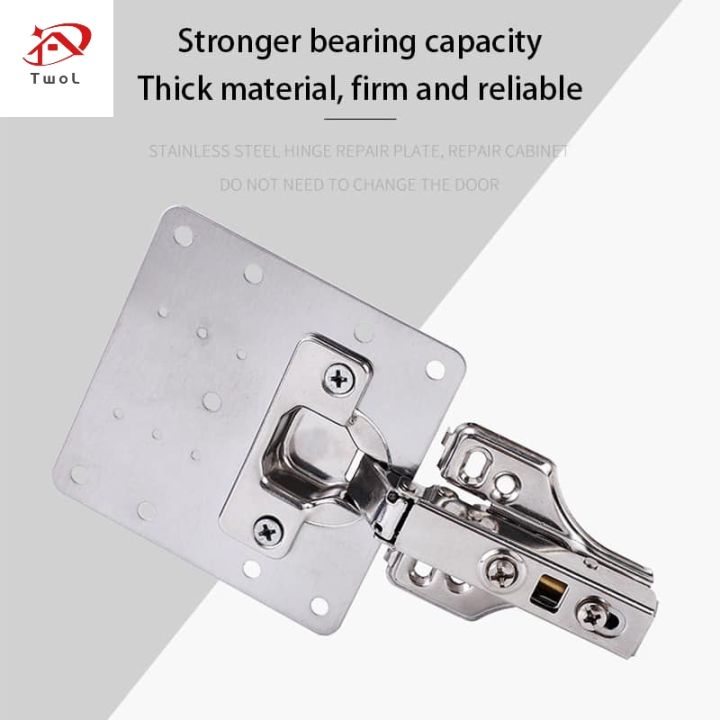 TwoL Stainless Steel Hinge Repair Plate for Cabinet Furniture Drawer ...