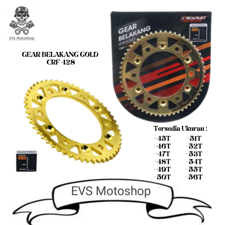 Gear Gir Rantai Belakang CRF 150 Supermoto ukuran 428 - 45 46 47 48 49 ...