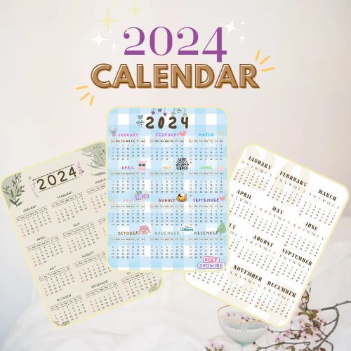 2024 Cute Aesthetic Calendar Best to Place in Room, Office, and as Home ...
