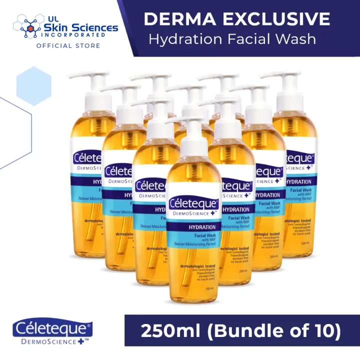 [Derma Exclusive] Céleteque® DermoScience™ Hydration Facial Wash 250ml (Bundle of 10) | Lazada PH
