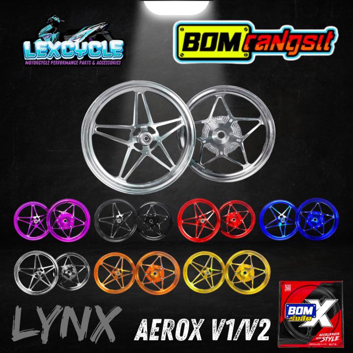 Bom Rangsit BomX Lynx Cnc Mags Aerox V1/V2 Star Mags 14s 5 Spokes ...