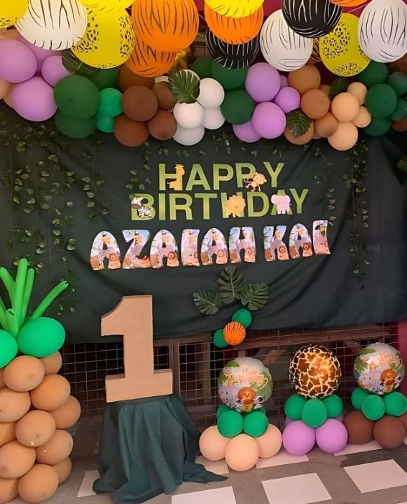 Safari Jungle Theme Backdrops Letters for Birthday Party | Lazada PH