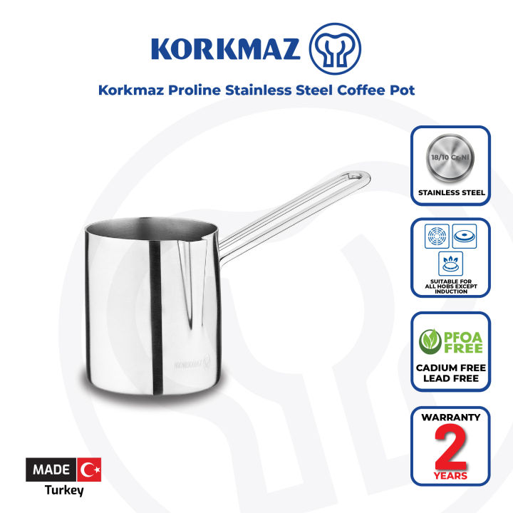 Korkmaz Proline Stainless Steel 0.5L Turkish Coffee Pot - Made in ...