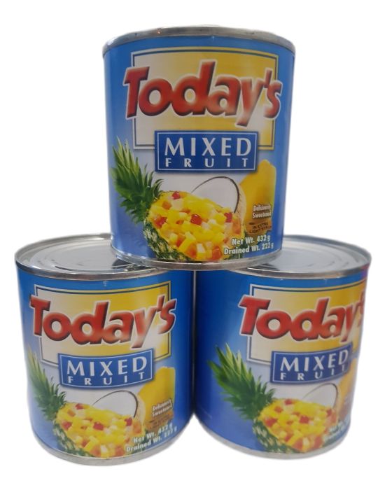 TODAYS Mixed Fruit Cocktail - SMALL SIZE (pack of 3 cans x Net Weight ...