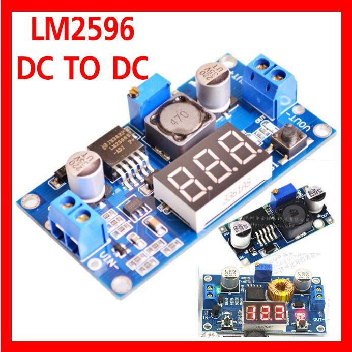 LM2596 DC-DC โมดูล step-down ที่ปรับได้พร้อมจอแสดงผลโวลต์มิเตอร์แบบดิจิตอล LM2596S โมดูลแหล่ง ...