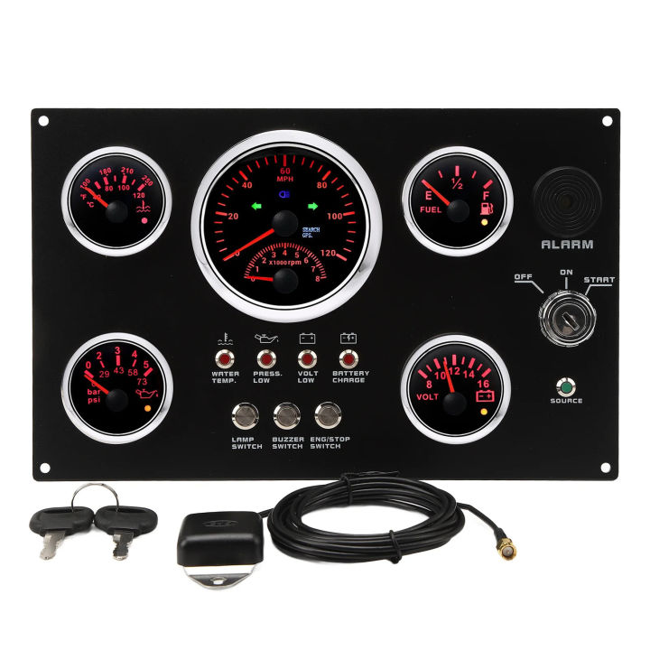 Digital Gauge Cluster Set 0 To 5bar Boat Dash Instrument Panel 0 To ...