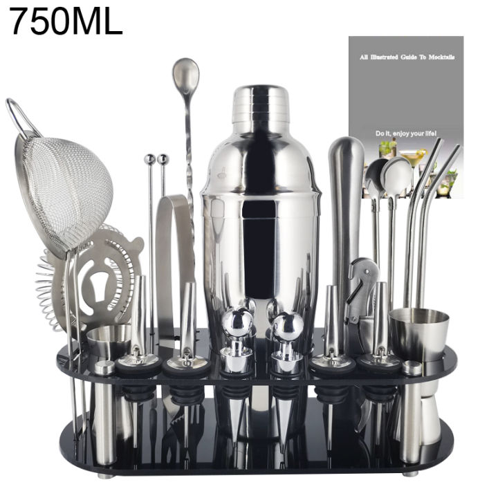 Stainless Steel 22Pcs Boston Shaker Set Kit Snow Bar Tools Mixer Jigger ...