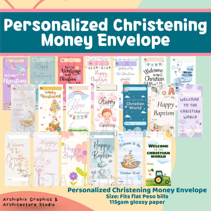 Personalized Christening Baptism Binyag Money Envelope Angpao Gift For ...