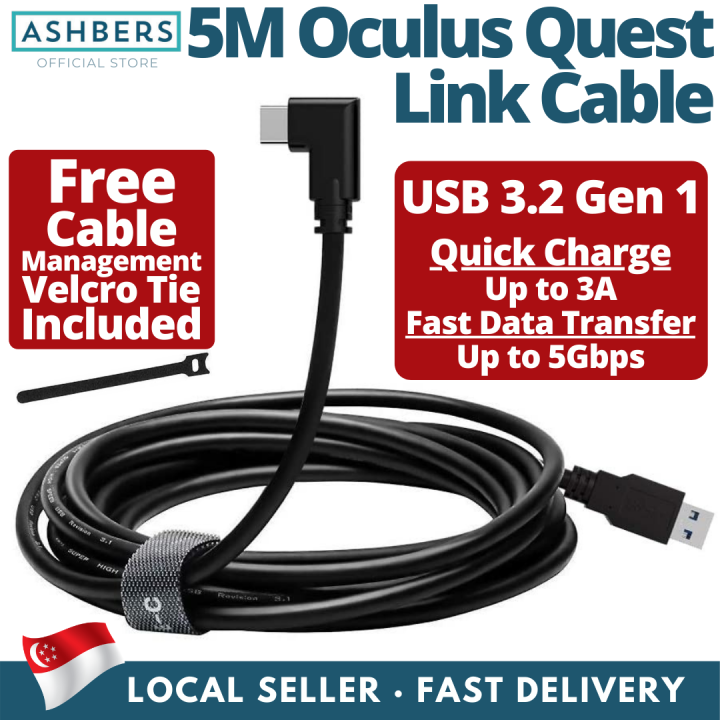 Oculus Meta Quest 2 / 3 Link Cable 5M - USB 3.2 Gen 1 (5Gbps 3A) High ...