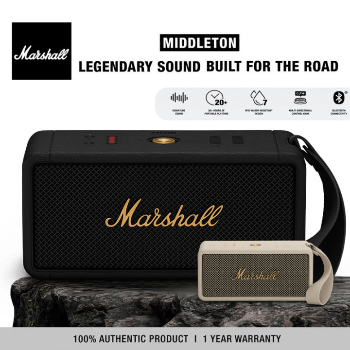 【รับประกัน1ปี】ต้นฉบับMARSHALL MIDDLETON ลำโพงบลูทูธ USB Speaker ...