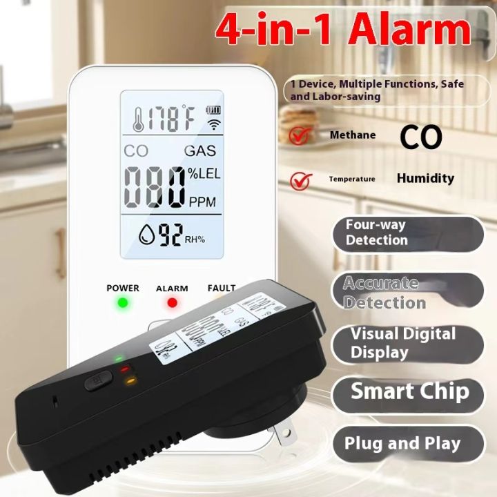 Yieryi Gas Leak Detector Alarm, LPG LNG Coal Gas Natural Gas CO Sensor ...