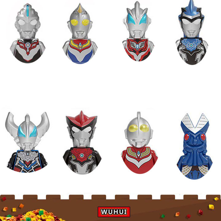Wuhui 8pcs Ultraman Minifigures Toy Building Kit Building Blocks Toys
