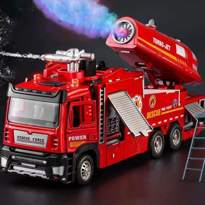 BEYONDAY 1:32 Scale Fire Truck Model Interactive Toy Pull-Back Function ...